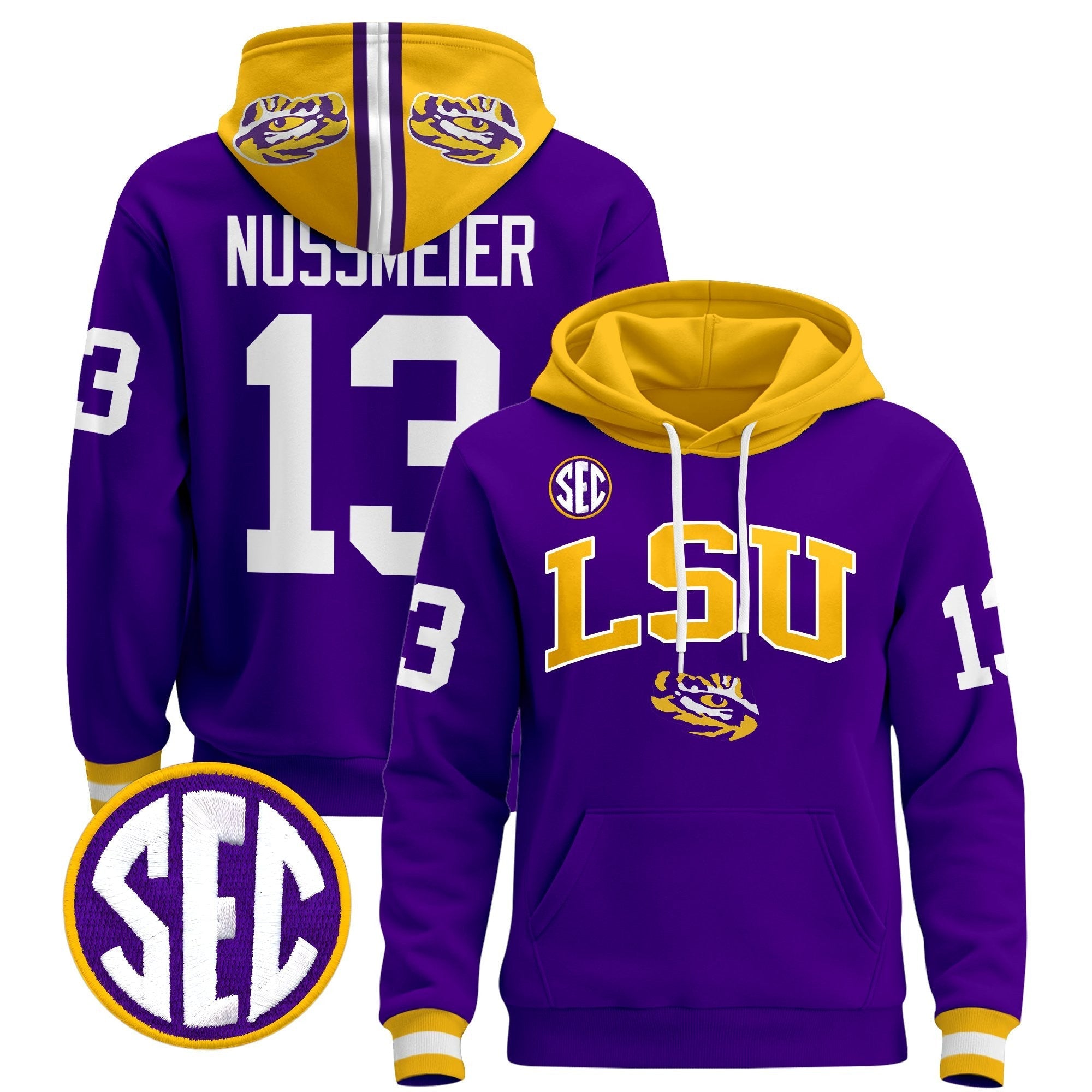 Men's LSU Tigers 2025 Premium Pullover Hoodie V2 - All Stitched – 22.11 ...